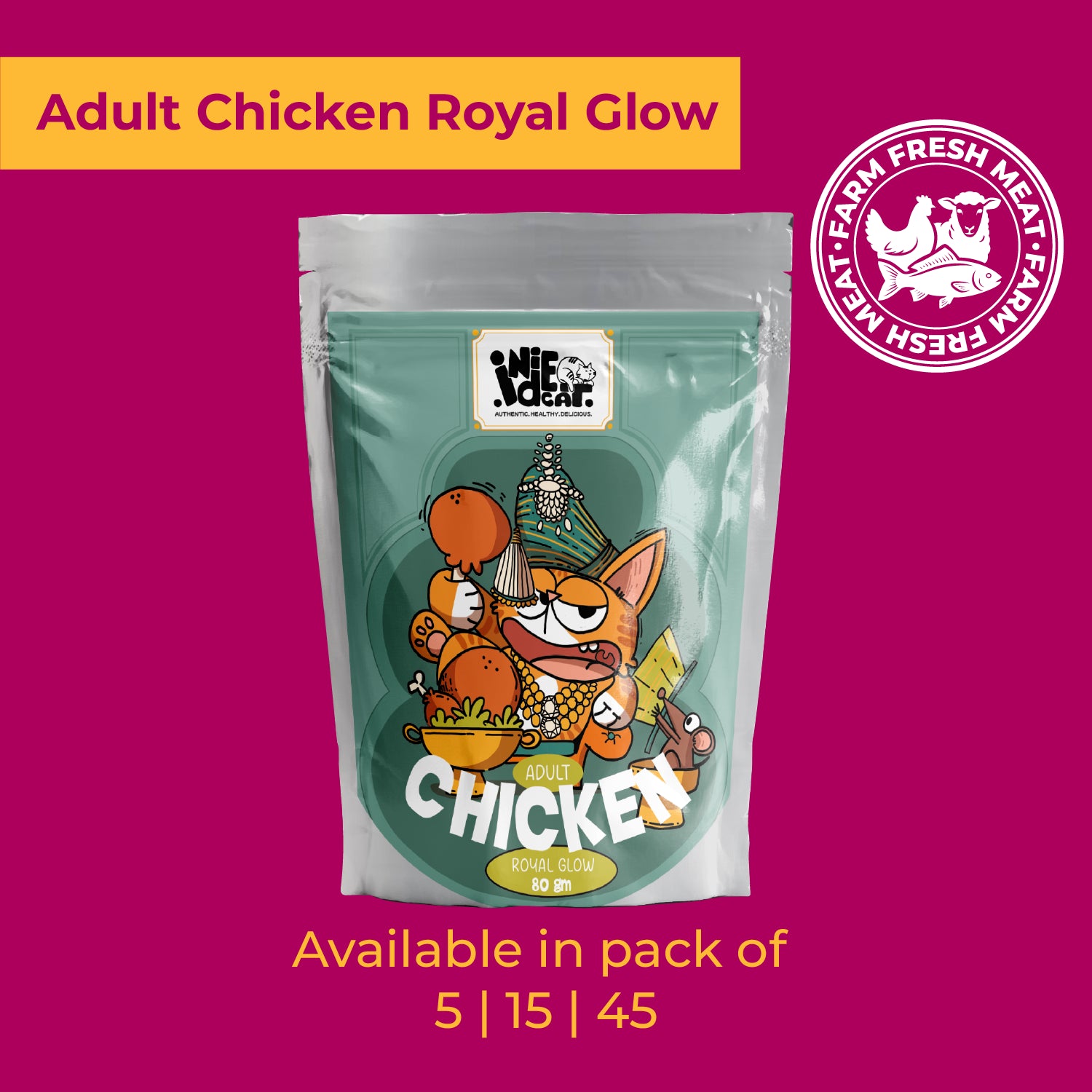 Indiecat Adult Chicken Royal Glow (80g packs) – Pets of Paradise